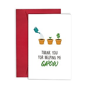 Ulbeelol Thank You for Helping Me Grow Card, Appreciation Card for Mom Dad Nurse Uncle Grandpa, Funny Thank You Teacher Card