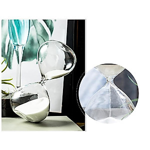 Hourglass Timer 5/15/30 Minutes Sand Clock Durable Glass Hourglass Timer for Romantic Mantel Office Desk Decor Birthday Gift Kids Games (5 Minutes, White)