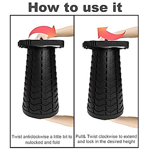 Deer's Life Portable Folding Stool, Upgrade Square Collapsible Stools for Adults Heavy Duty 485lbs Yet Small Lightweight Telescoping Retractable Camping Stools for Fishing Travel Outdoor Indoor