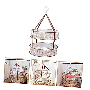 BioNyt Folding Clothes Drying Rack 1pc Double Clothes Basket Hanging Flat Clothes Rack Bra Mesh Dryer Towel Dryer Lingerie Hangers Towel Drying Rack Sweater Drying Basket Sock Hanger