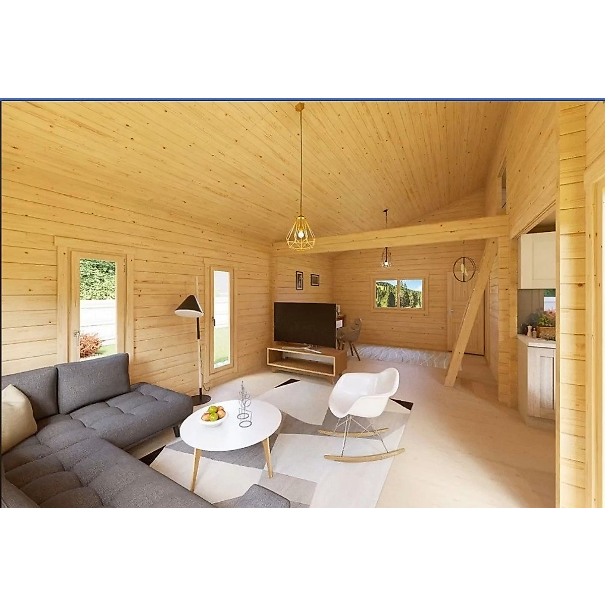 Allwood Avalon Cabin Kit | 540 SQF + Loft (Double Glass Windows and Doors)