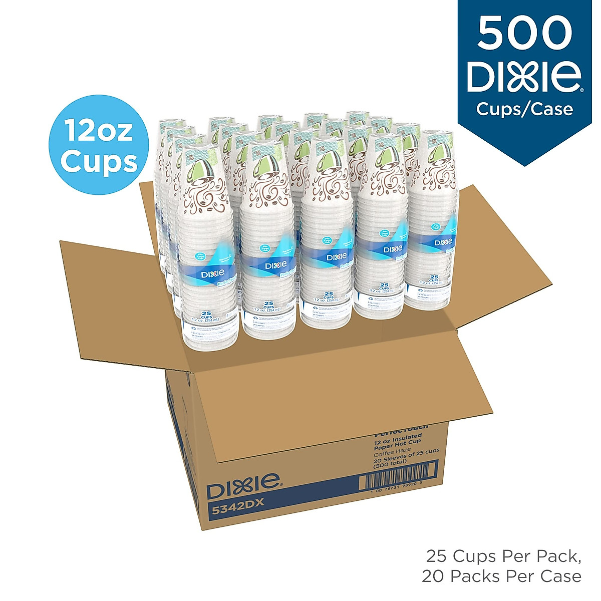 Dixie® PerfecTouch by GP PRO Hot Cups, 12 Oz, Box Of 500 Cups