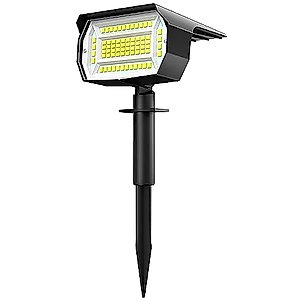 LOTMOS 6 Pack Solar Landscape Spotlights Outdoor, [48 LED/3 Modes] 2-in-1 Solar Spot Lights Outdoor, Auto On/Off IP67 Waterproof Solar Powered Wall Lights for Front Door, Backyard, Garage, Deck…