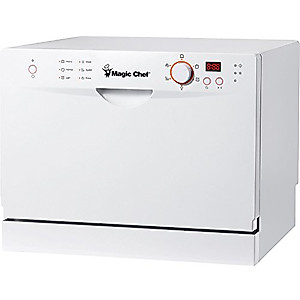 Magic Chef MCSCD6W3 6 Place Setting Countertop Dishwasher, White