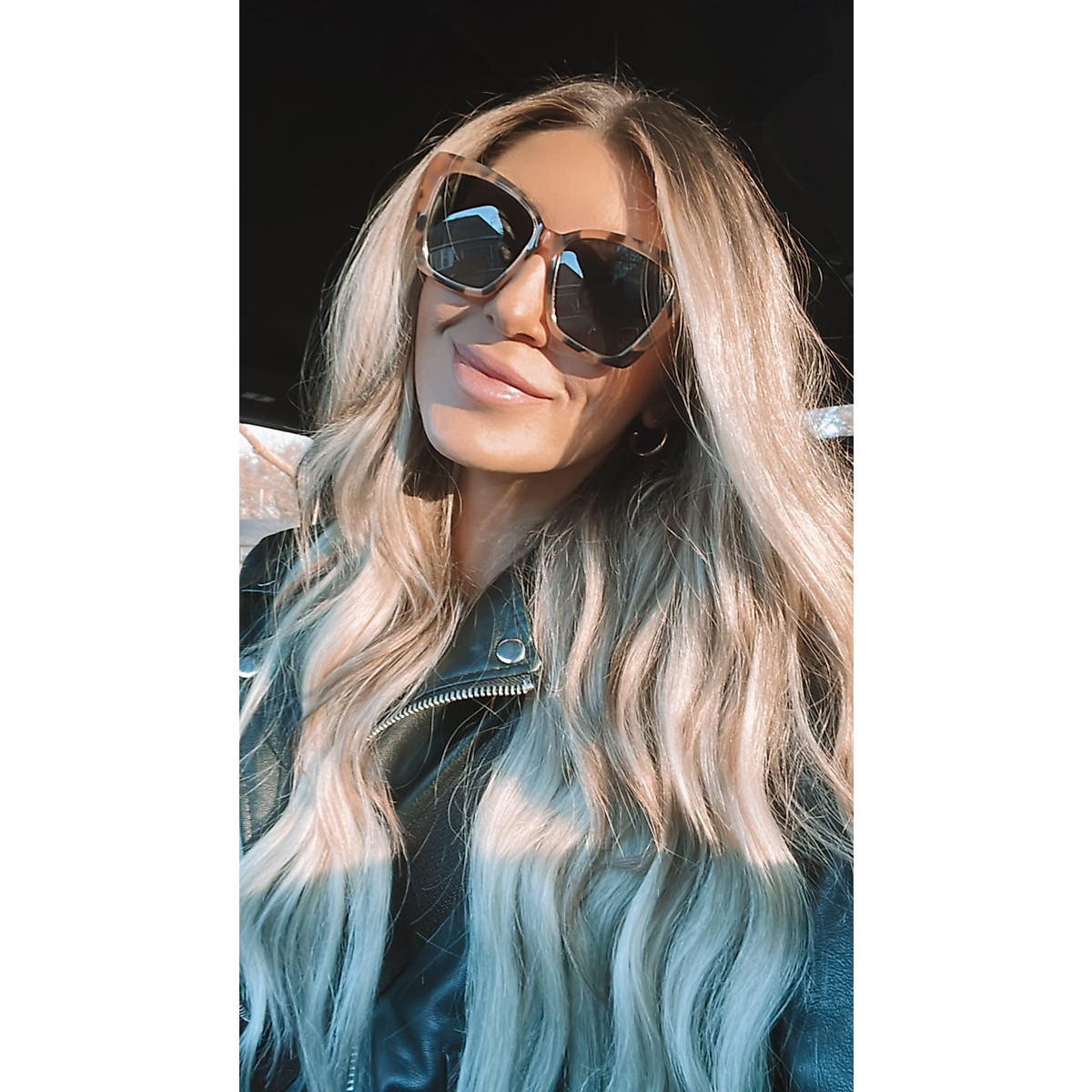 DIFF Becky IV Cat Eye Polarized Sunglasses for Women UV400 Protection, Oversized Designer Eyewear, Himalayan Tortoise + Grey