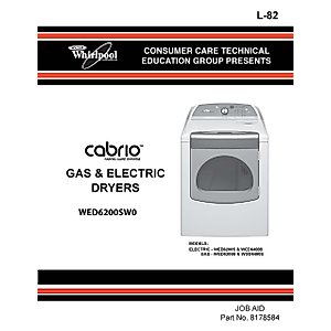 WHIRLPOOL WED6200SW0 - WED6200S SERVICE MANUAL