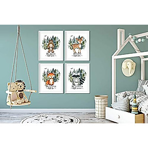 Boy Nursery Wall Decor - Baby Boy Room Decor - Woodland Nursery Decor for Boys - Boys Room Decorations for Bedroom - SET OF 4 Prints - 8x10 Each - UNFRAMED