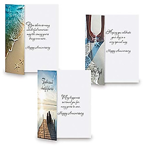 Wedding and Anniversary Greeting Cards Value Pack - Set of 20 (10 designs), Large 5" x 7" Anniversary Cards with Sentiments Inside, White Envelopes