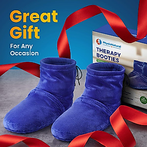 Microwaveable Booties and Feet Warmers - Deep-penetrating heat for relieving foot stiffness, sore muscles and joints, Achilles tendinitis, plantar fasciitis, stress fractures, and circulatory problems