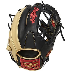 Rawlings | HEART OF THE HIDE Baseball Glove | CONTOUR - Youth Fit | Advanced Break-In | 11.5" | Pro I Web | Right Hand Throw | Camel/Black