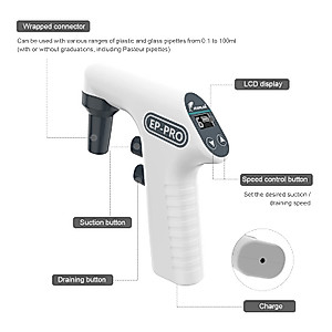 Lab Electric Pipette Controller Digital Automatic Pipettor Motorized Pipette Filler for Biology Chemical