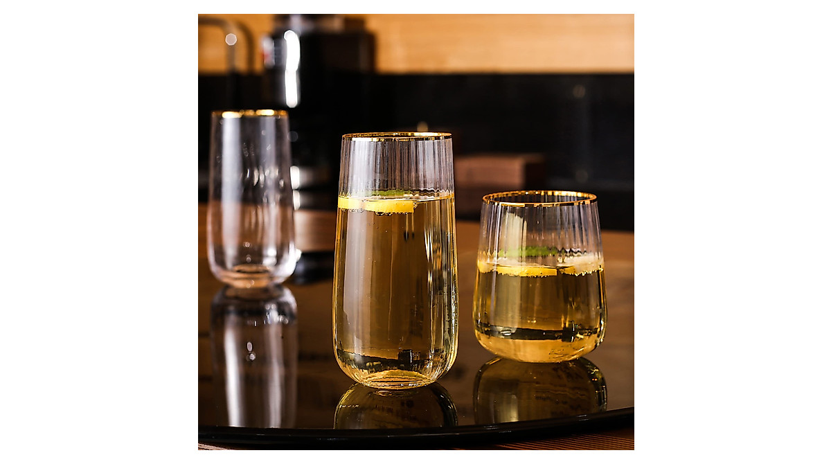 Lysenn Stemless Champagne Flutes Set of 4 - Elegant and Durable Glasses