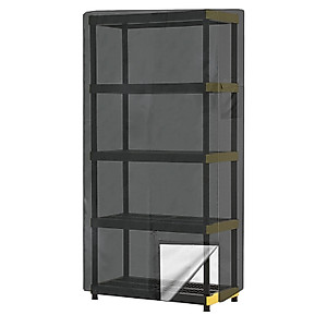 VIKKSAER Dustproof Shelf Cover, 36" W x 18" D x 72" H, Heavy Duty Waterproof Storage Shelving Cover, Steel Organizer Wire Rack Covers, Shelf Display Rack Protector Cover with Zipper (Black)