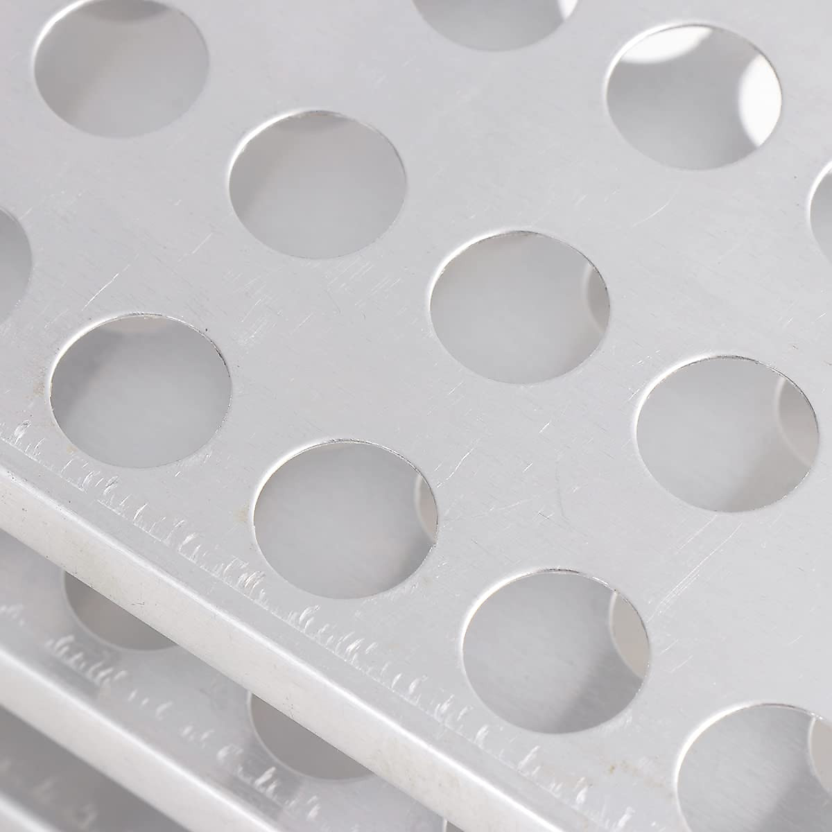 Test Tube Rack Aluminum Blood Collection Tube Holder - School Supply Equipment Storage Organizer for Laboratory (40x12.5)