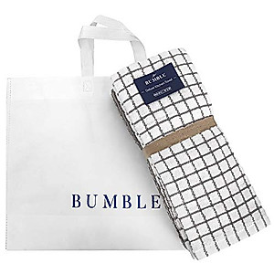 Kitchen Towels 16"x 28" | Dish Towels | Kitchen Hand Towels | Large Dishcloths Set | Highly Absorbent Tea Towel, Soft with Hanging Loop | Natural Ring Spun Cotton, 380 GSM | Gray Check Design - 6 Pack