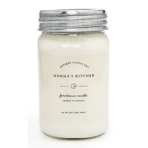 Antique Candle Co.® Momma's Kitchen 16 Ounce Soy Wax Candle, 80 Hour Burn Time, Cotton Wick, Mason Jar Candle (Momma's Kitchen)