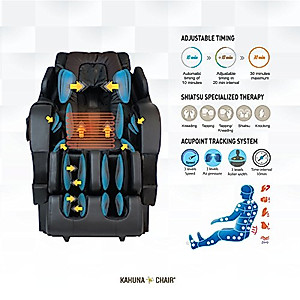 KAHUNA MASSAGE CHAIR SM-7300 Dark Brown/Black for Premium Quality Comfort and Relaxation at Home-Total 9 Auto Programs Including 4 Special Programs with SL-Track Rollers - White Glove Delivery