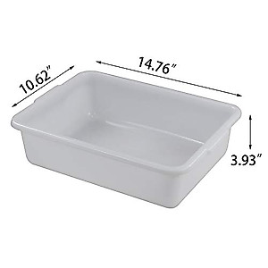 Joyeen Wash Basin Tub, Plastic Dish Pan 8 Liter, White Bus Tubs, Set of 4