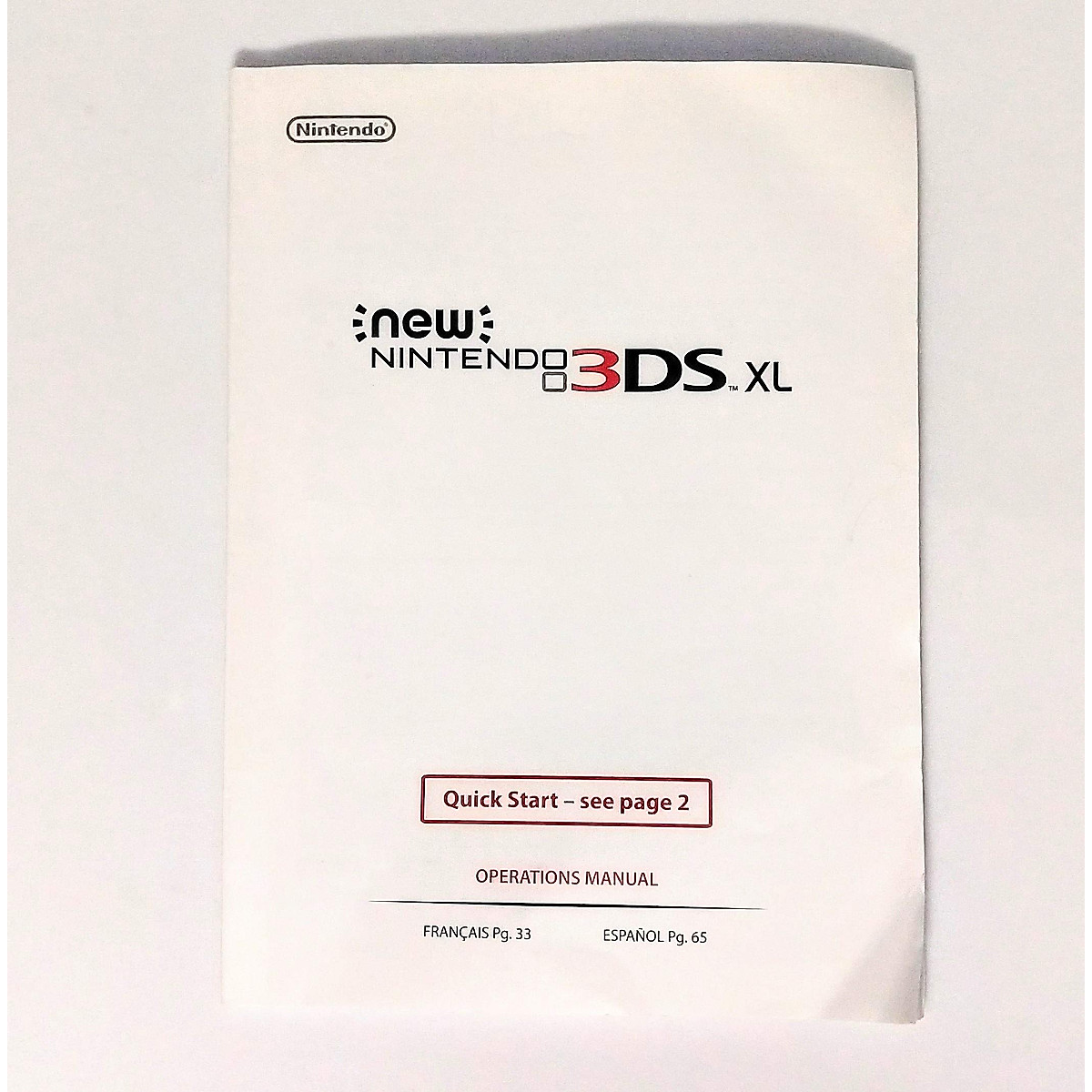 New Nintendo 3DS XL 97-page Operations Manual with Quick Start Guide - MAB-RED-S-USZ-C2