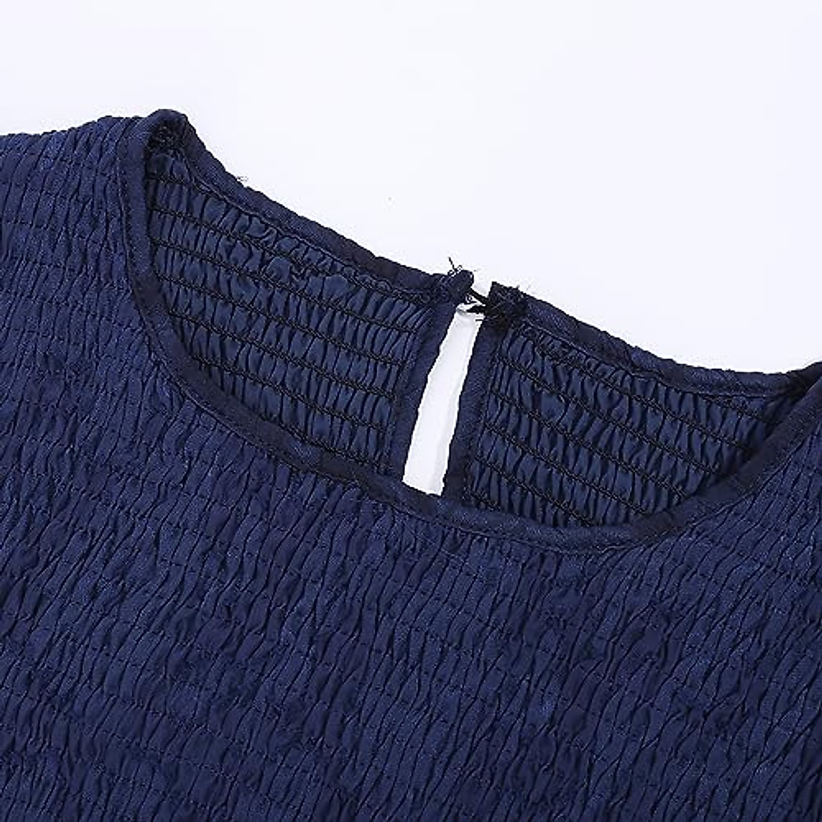 BBIQI Women's Summer Women's Puff Sleeve Crewneck Flowy Midi Dress Pink Dresses Stereoscopic Ruffle Floral Dresses Graduation Dress