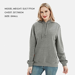 HENNCHEE Heated Hoodies for Men Women with Battery Pack, Heated Pullover Sweatshirt Unisex Hoodies Heating Jacket(Gray, Large)