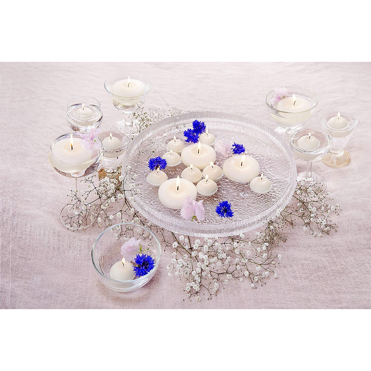 Bolsius White Floating Candles 1.75 Inch – 20 Pack Candle Set – 5+ Hours Burn Time – Premium European Quality – Smokeless & Dripless Smooth Flame – 100% Cotton Wick – Beach, Wedding, & Party Accessory