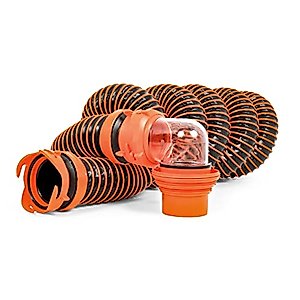 Camco RhinoEXTREME 15-Foot Camper/RV Sewer Hose Kit | Features TPE Technology for Abrasion Resistance and Crush Protection | Includes Pre-Attached Rhino Swivel Fittings (39861)