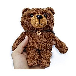 Cute Plush Unique Creative Fur Fluffy Brown Bear Case Animal Doll Compatible with Airpods pro Cartoon Headphones Cover with Keychain Clip Dark Brown for Girls Boys Kids Best Gift