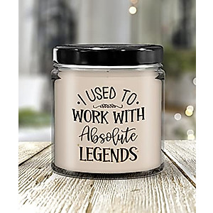 The Improper Mug I Used to Work with Absolute Legends Candle Funny Retirement Ideas for Coworker Boss Leaving New Job Work Friend 9 Oz. Vanilla Scented Soy Wax