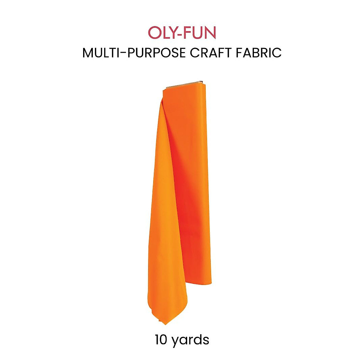 Fairfield OLY-Fun, Multi-Purpose Craft Fabric, Polypropylene Fabric for Sewing, Stenciling, Tying, and More, Craft Supplies, Orange Cursh, 10 Yard Bolt
