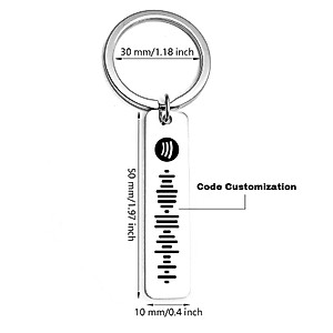 Custom Scannable Spotify Code Keychain Personalized Spotify Music Song Code Key Ring Personal Anti-Lost Name Phone Number Keychains Drive Safe Car Keyring for Men & Women Gifts