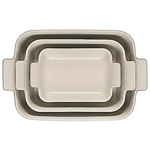 Le Creuset Stoneware Heritage Set 3 Rectangular Dishes, Sea Salt