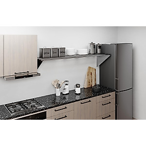 AmGood 72" Long X 18" Deep Stainless Steel Tubular Wall Shelf | NSF Certified | Appliance & Equipment Metal Shelving | Kitchen, Restaurant, Garage, Laundry, Utility Room