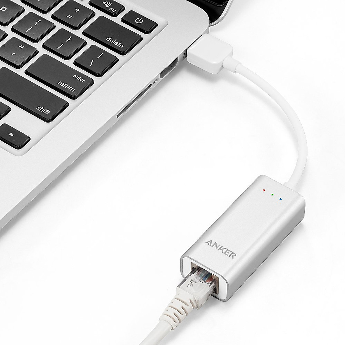 Anker USB 3.0 to Ethernet Adapter, USB 3.0 to Gigabit Ethernet Adapter, Aluminum Portable USB-A Adapter, Compatible with MacBook Pro 2015, MacBook Air 2017, and More