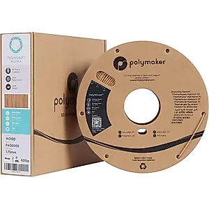 Polymaker Wood Minics PLA Filament 1.75mm 600g, Clog Free 3D Printer Filament Wood - PolyWood 1.75 PLA Filament with Wood Texture & Low Density & Jam Free with Foaming Technology
