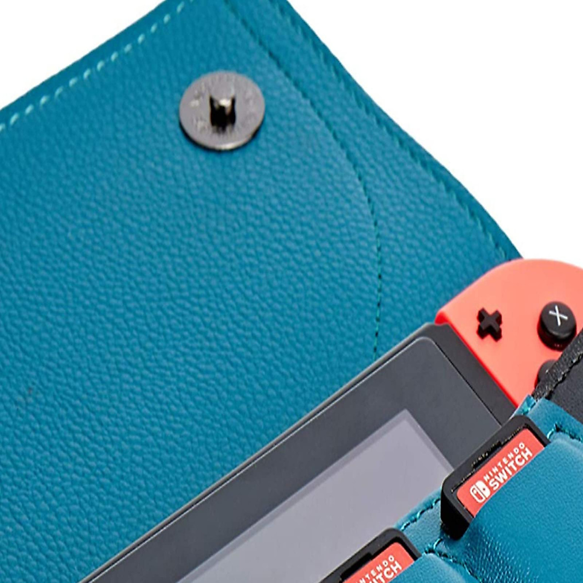 Switch Case Compatible with Nintendo Switch/OLED, FUNLAB Portable Switch Carrying Case with 10-Game-Card Slots & Accessories Storage- Blue