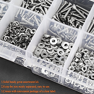 HELIFOUNER 420 Pieces M2 x 6mm /8mm /10mm /12mm /16mm /20mm, 304 Stainless Steel M2 Countersunk Socket Cap Screws Nuts Washers Kit