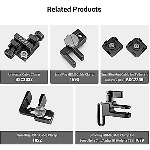 SmallRig Universal Spring Cable Clamp (2 pcs), Lightweight and Portable Cable Clamp Suit for HDMI Cables, Charging Cables, Shutter Cables and Headphone Cables MD2418