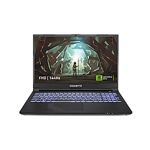 GIGABYTE G5 MF: 15.6" FHD 1920x1080 144Hz, NVIDIA GeForce RTX 4050 Laptop GPU, Intel Core i5-12450H, 16GB DDR4 RAM, 512G SSD, Win11 Home (G5 MF-F2US313SH),Black