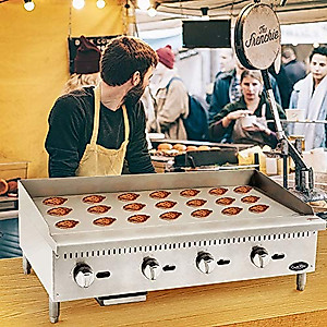 Commercial Natural Gas Griddle, Cook Rite Heavy Duty Stainless Steel Flat Top Countertop Restaurant Griddle Grill 48" - 120,000 BTU