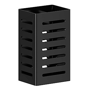 PUSDON Over Sink Dish Drying Rack Parts - Cutlery Silverware Utensil Holder, Black