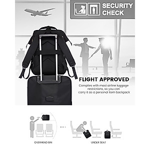 LOVEVOOK 17.3 Inch Laptop Backpack, Large Travel Backpack for Women, Water Resistant Teacher Backpack with Laptop Compartment, Professional Business Work bags with Charger, Black