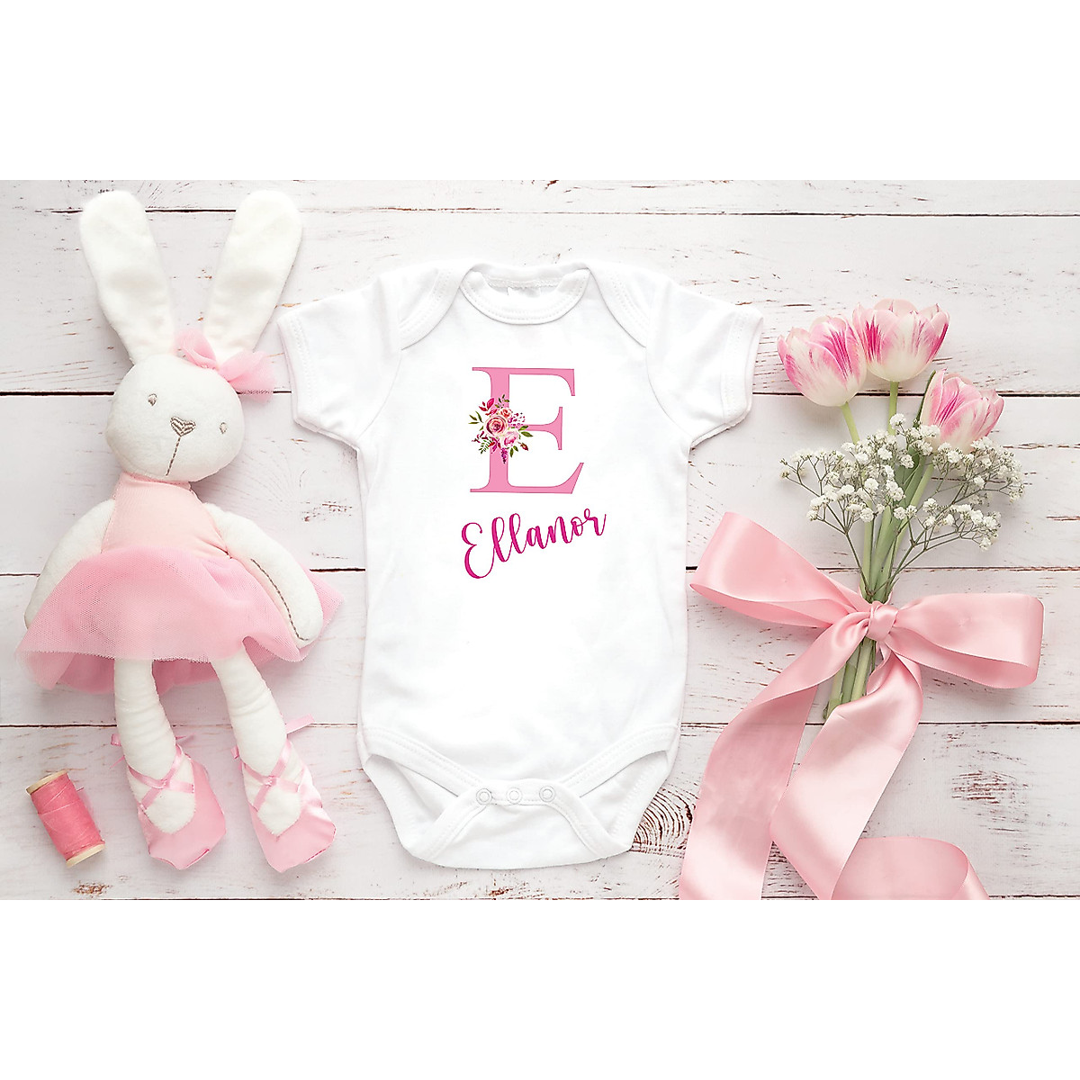 Personalized Floral Initial Sippy Cup | Any Name or Text | Baby Girl | Sippy Cup for Toddlers | Insulated Cup for Baby | Stainless Steel | BPA Free