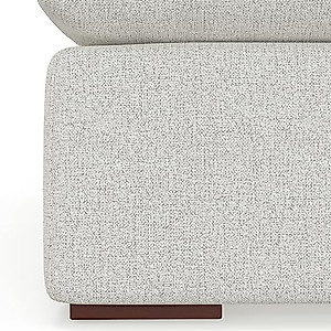 SIMPLIHOME Jasmine 3-Seater Modular Sofa in Velvety Chenille Polyester-Blend Performance Fabric, Cloud Grey, 125-inches Wide, Handcrafted Contemporary-Style Couch for Living Room