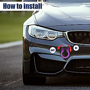 X AUTOHAUX Purple Aluminum Alloy Front Bumper Trailer Ring Eye Towing Tow Hook Screw for BMW 325i 335i 550i 125i 120i 330i 318i 530i