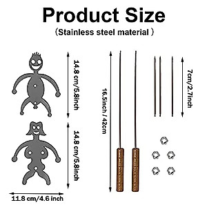 Funny Marshmallow Roasting Sticks - Hot Dog Roasting Sticks for Fire Pit Campfire Including Sticks