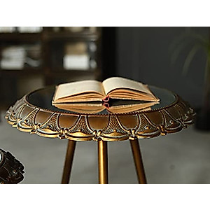YDXNY Side Table Living Room Leisure Small Table Small Tea Table Round Iron Metal Lace Table (Size : 40x40x62cm)