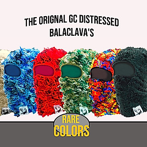 GCBALACLAVA Distressed Balaclava Trending Ski Masks Wind Proof Winter Premium One Size Yeat Shiesty Distress Mask Beanie Cap (Black)