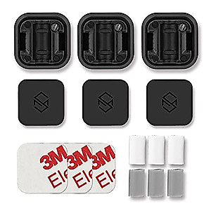 Sinjimoru Magnetic Cable Clips, Multipurpose Cable Management for Car and Office Supplies Self Adhesive Cable Organizer Clip. Magnetic Cable Holder 3pcs Black