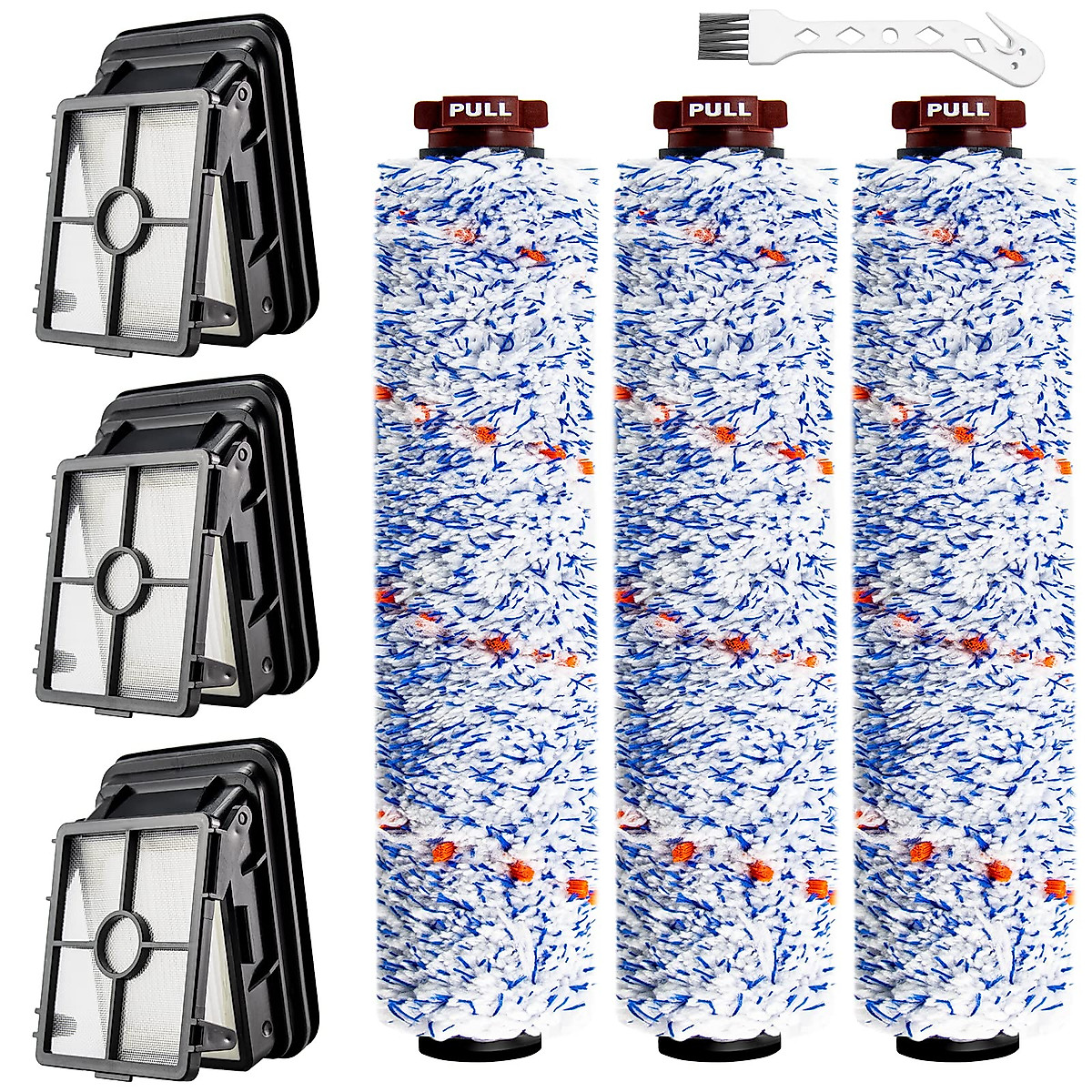 Replacement Brush Roller and Filters for Bissell CrossWave Vacuum, CrossWave Pet Pro Brush Roll Parts Fit 1785,1785A 17852, 17858, 17859, 1785P, 1785R, 1785T, 1785V, 1785W, 2210V, 2211W, 1785N, 2306